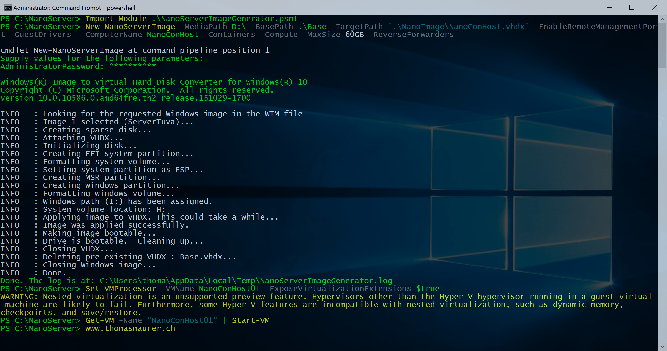 Setup Windows Containers On Nano Server Thomas Maurer