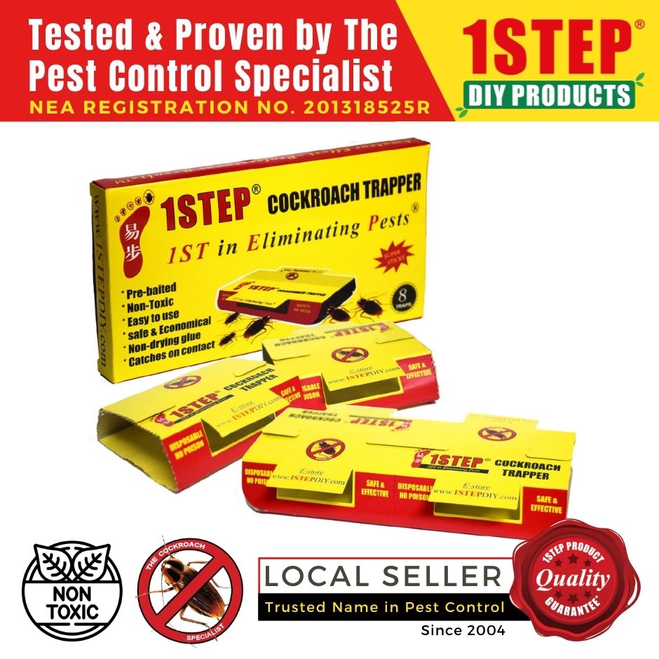 1STEP Cockroach Trapper (8Traps/pack) - Cockroach Detector/Monitoring ...