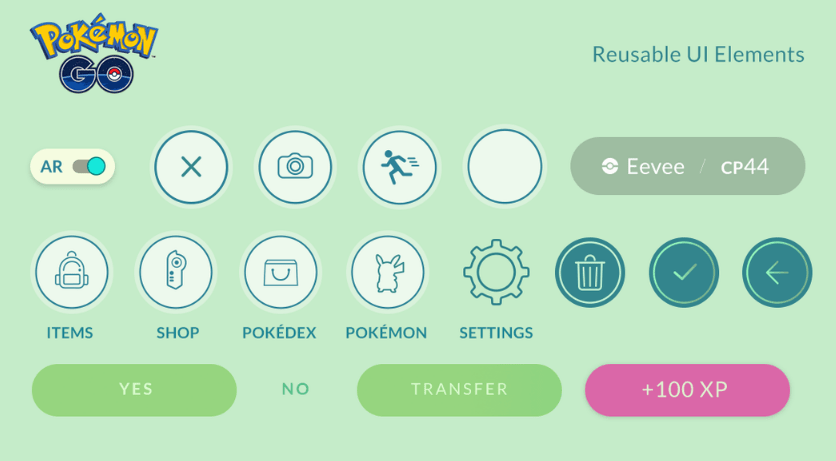 Pokemon Go Mobile UI Elements - 365 Web Resources
