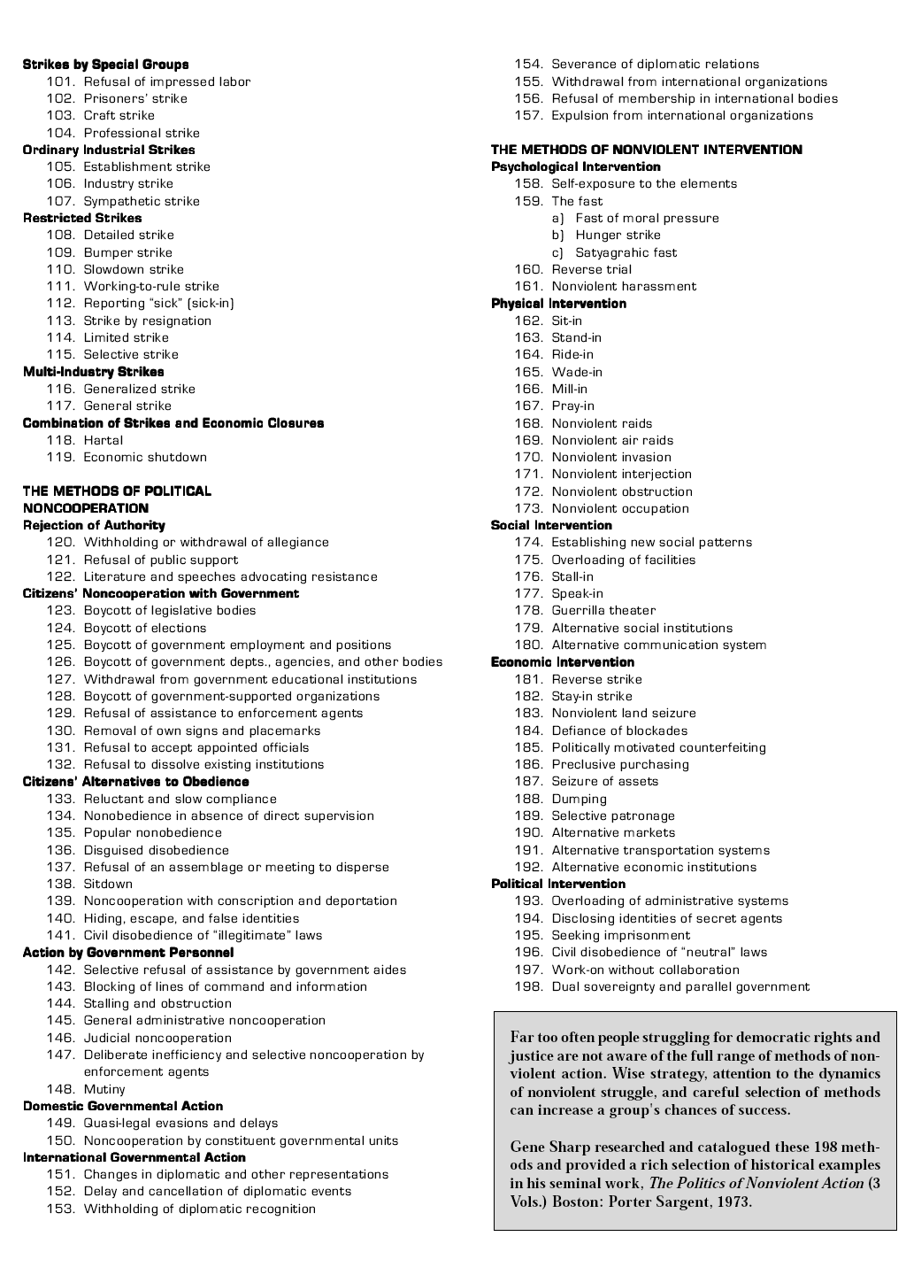 198 Methods of Nonviolent Action | The Official ECHOISTHENAME Website