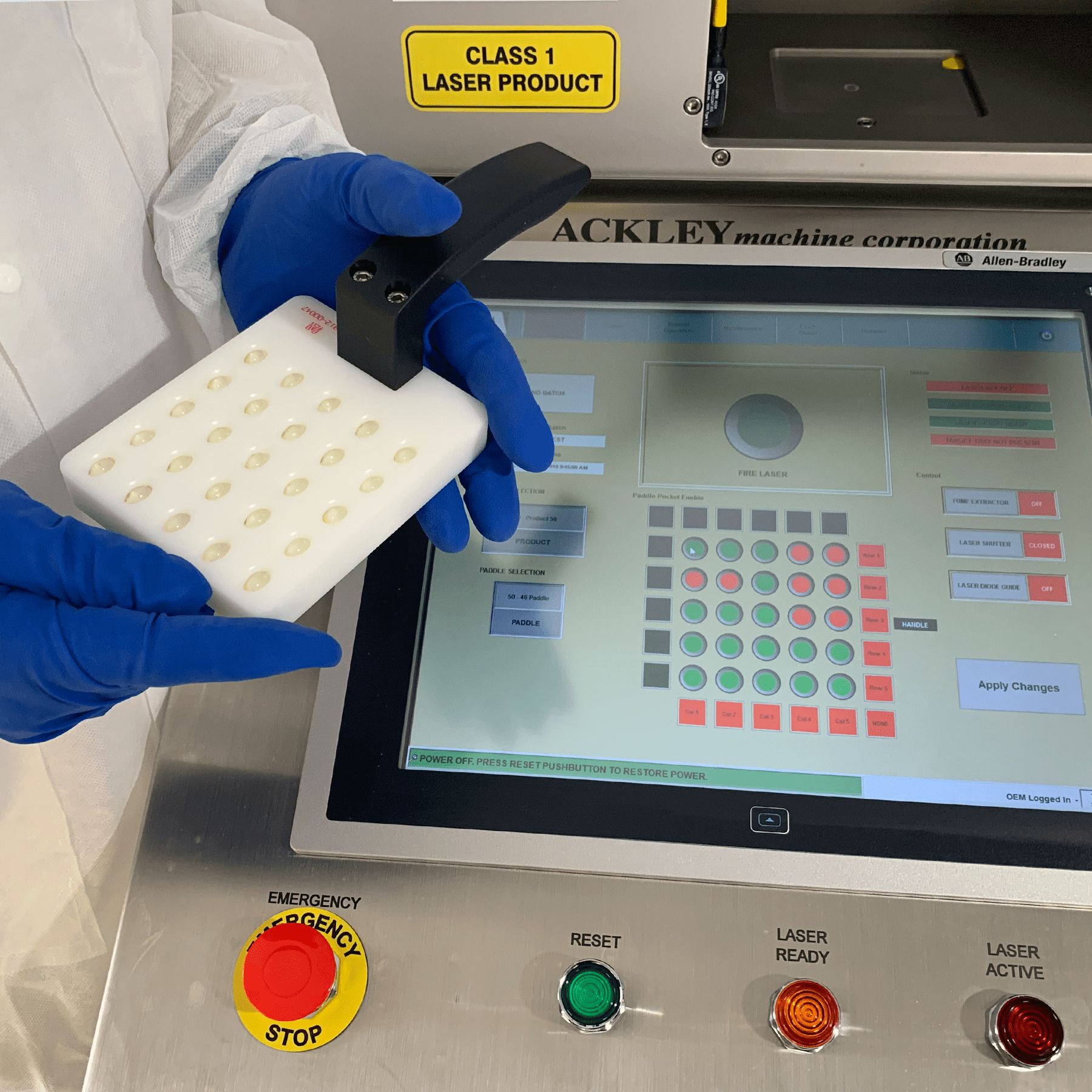 Tablet Laser Drilling Machine • R&D Laser • Ackley Machine Corp