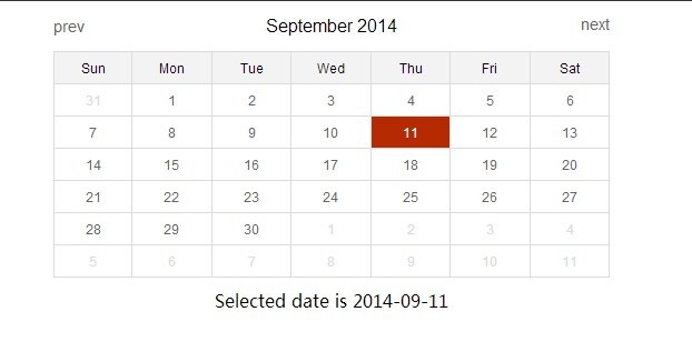 Create A Simple and Fluid Inline Date Picker with AngularJS | Angular Script