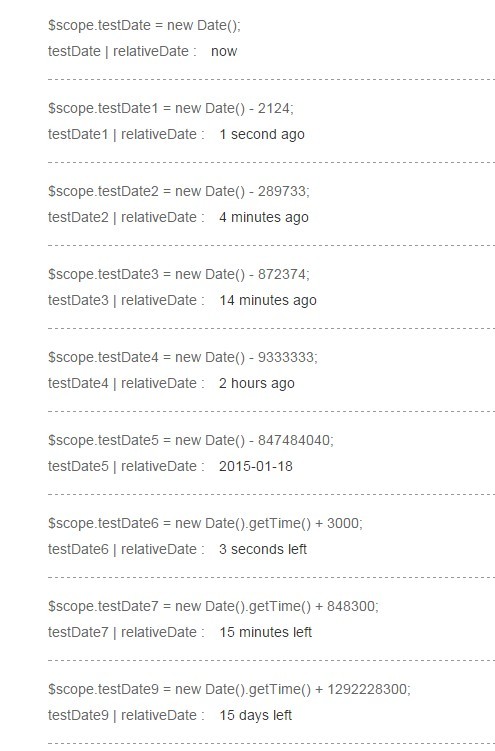 Angularjs Relative Date Filter Angular Script