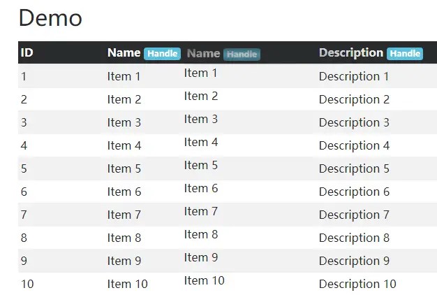 Angular Draggable Table Directive Angular Script