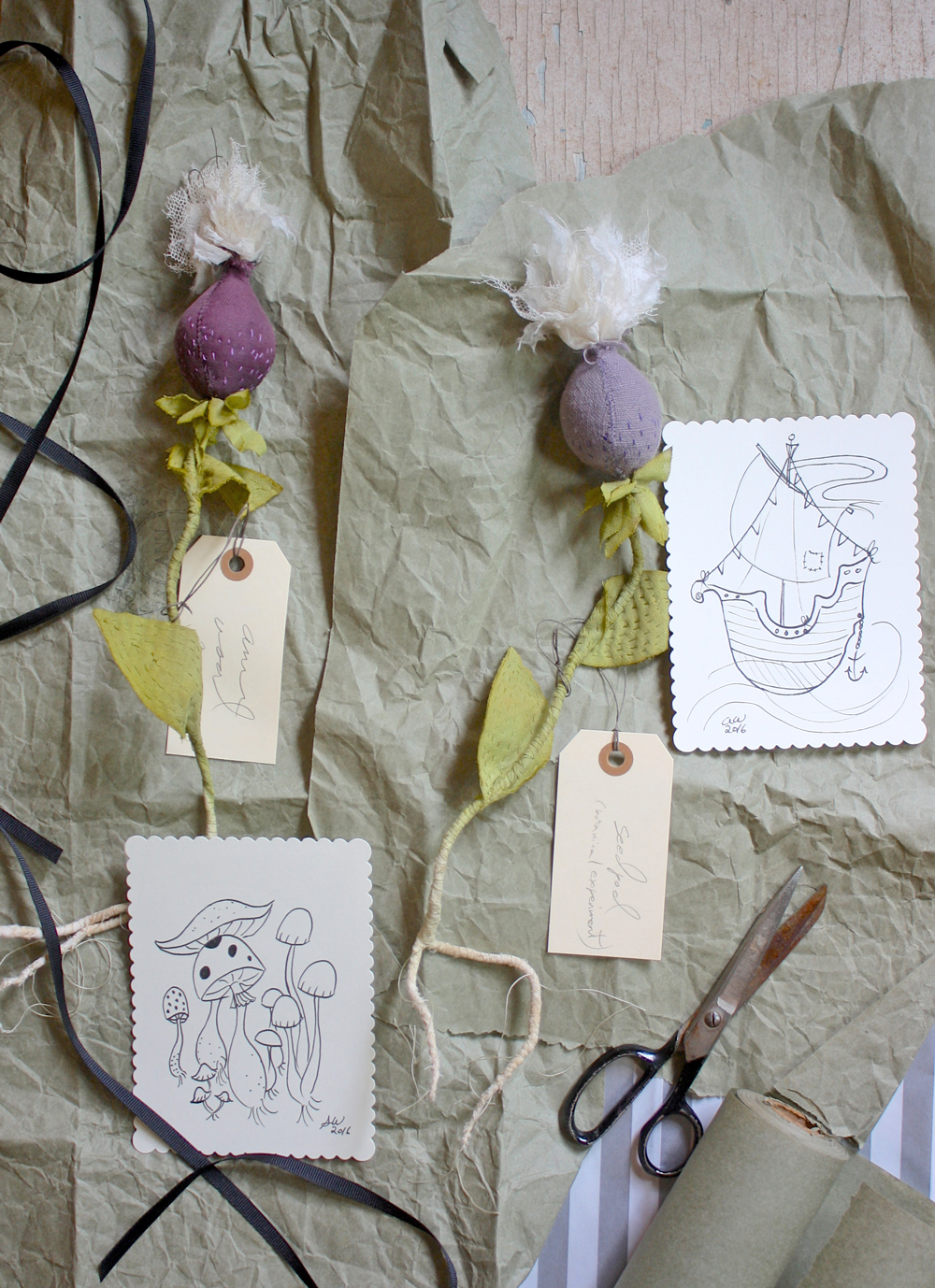 handmade postcards and a sneak peek: the first print pattern – ann wood ...