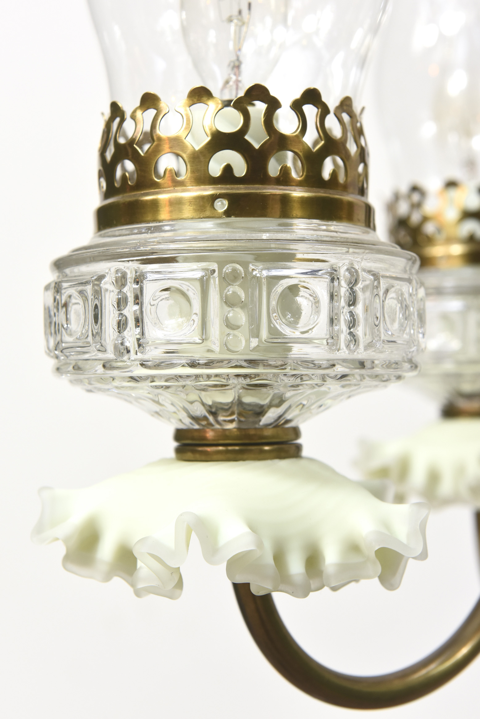 Three Light Vintage Oil style Chandelier – Appleton Antique Lighting