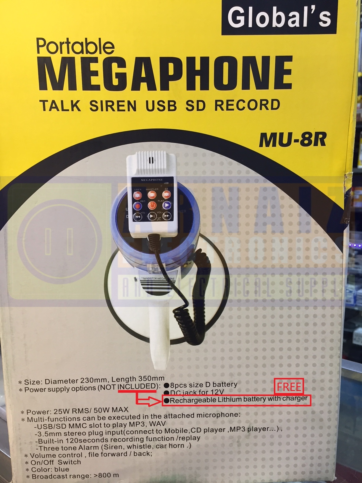 50W Rechargeable Portable Megaphone - Arnaiz Electronics and Electrical ...