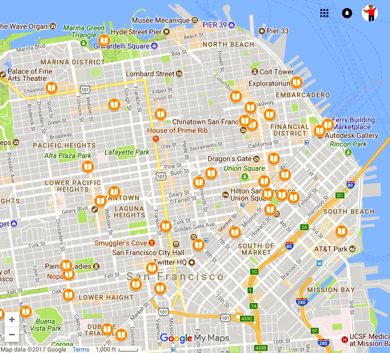 Mapping the bookstores | Arnold Zwicky's Blog