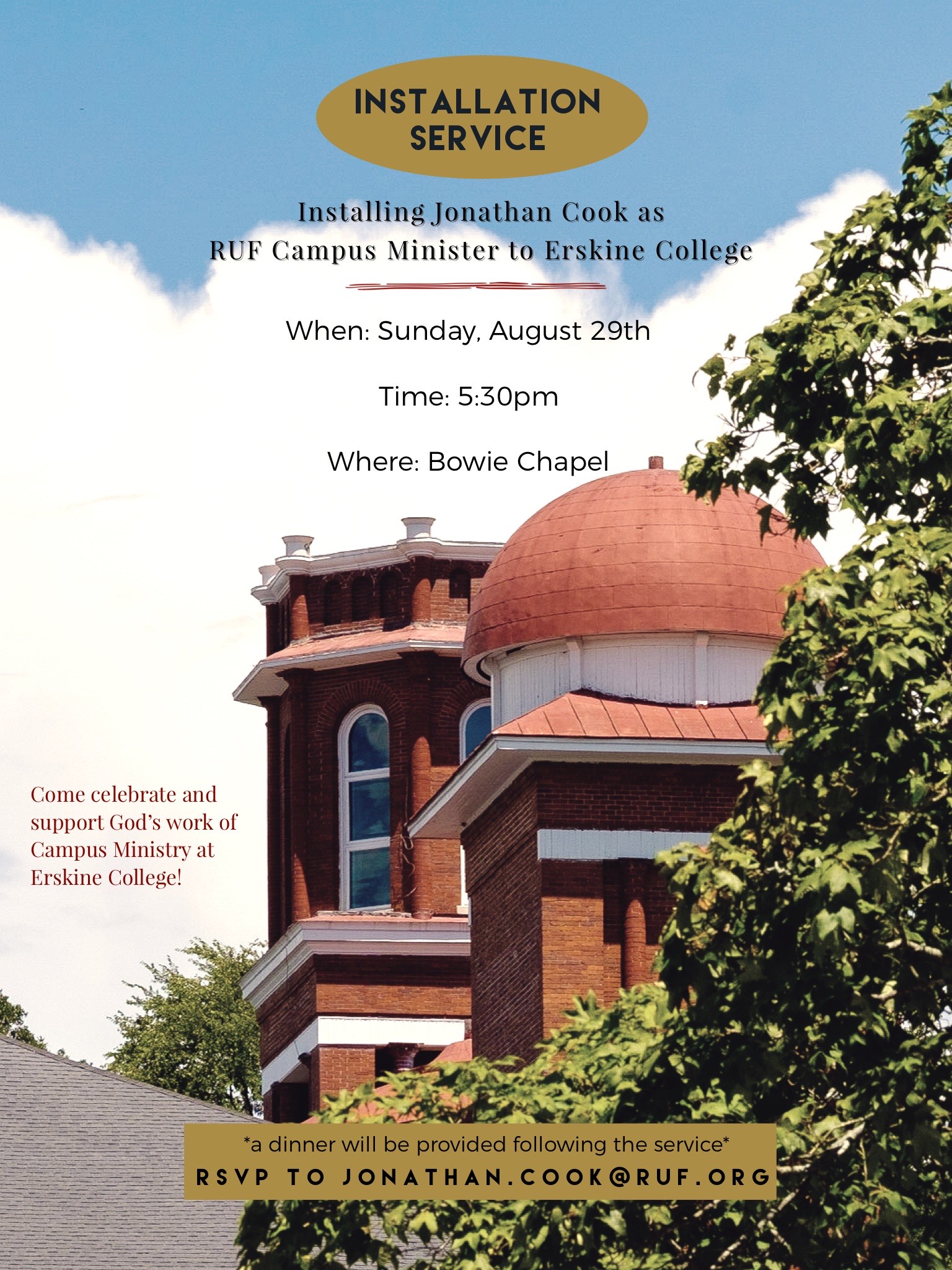 Installation Service Invitation for Jonathan Cook - ARP News