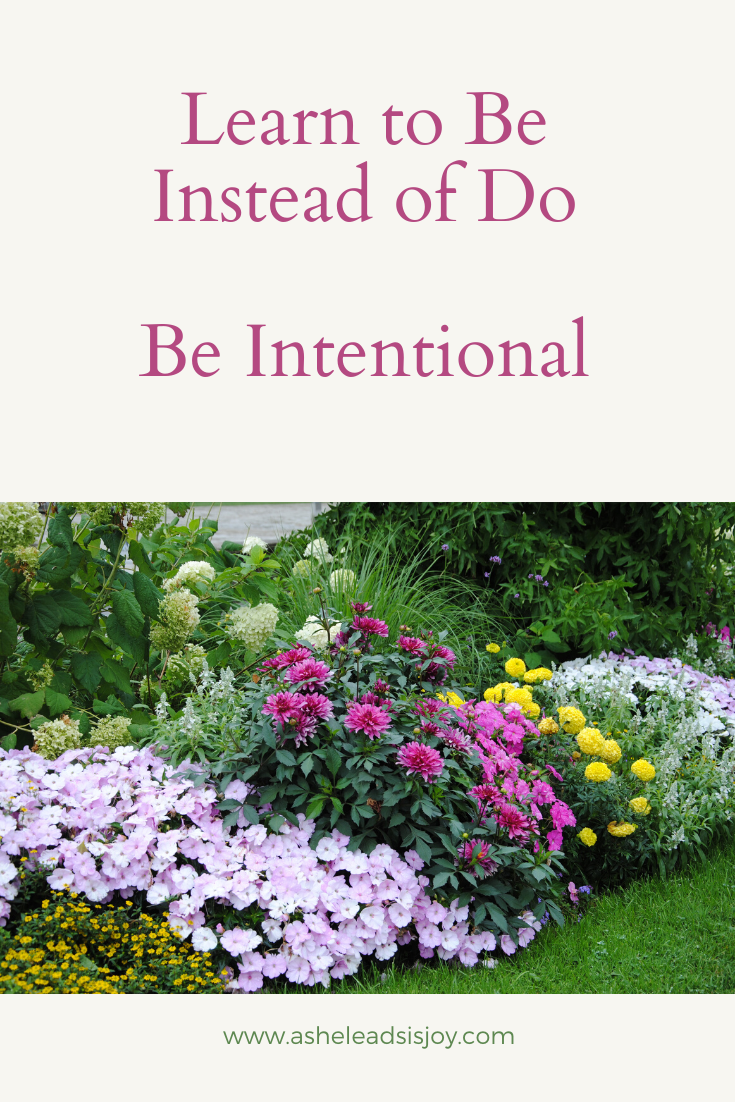 Learn to be Intentional – As He Leads is Joy