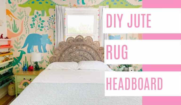 DIY Rug Headboard - at home with Ashley