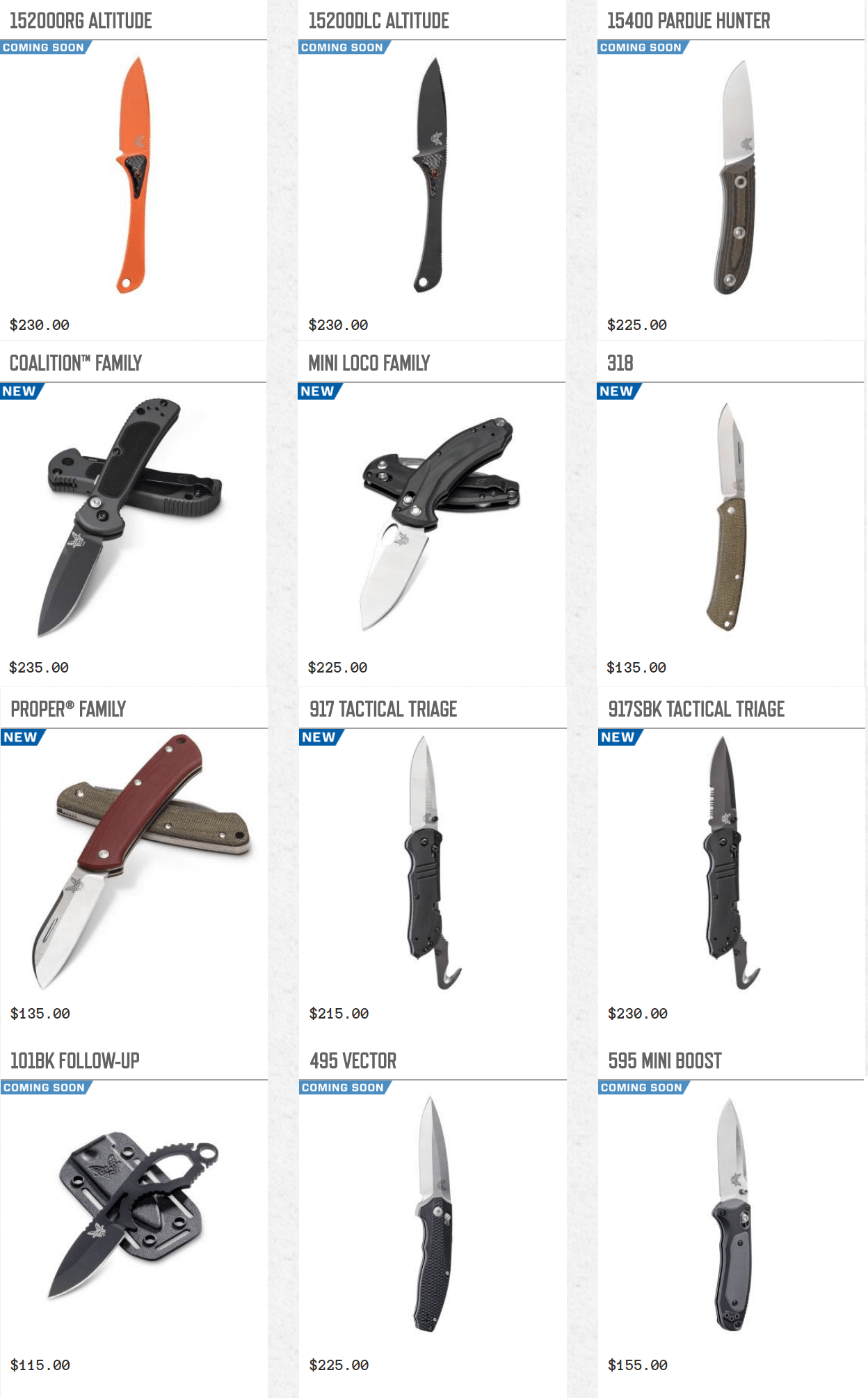 BENCHMADE KNIVES: 32 new knives!!! - ATTACKCOPTER