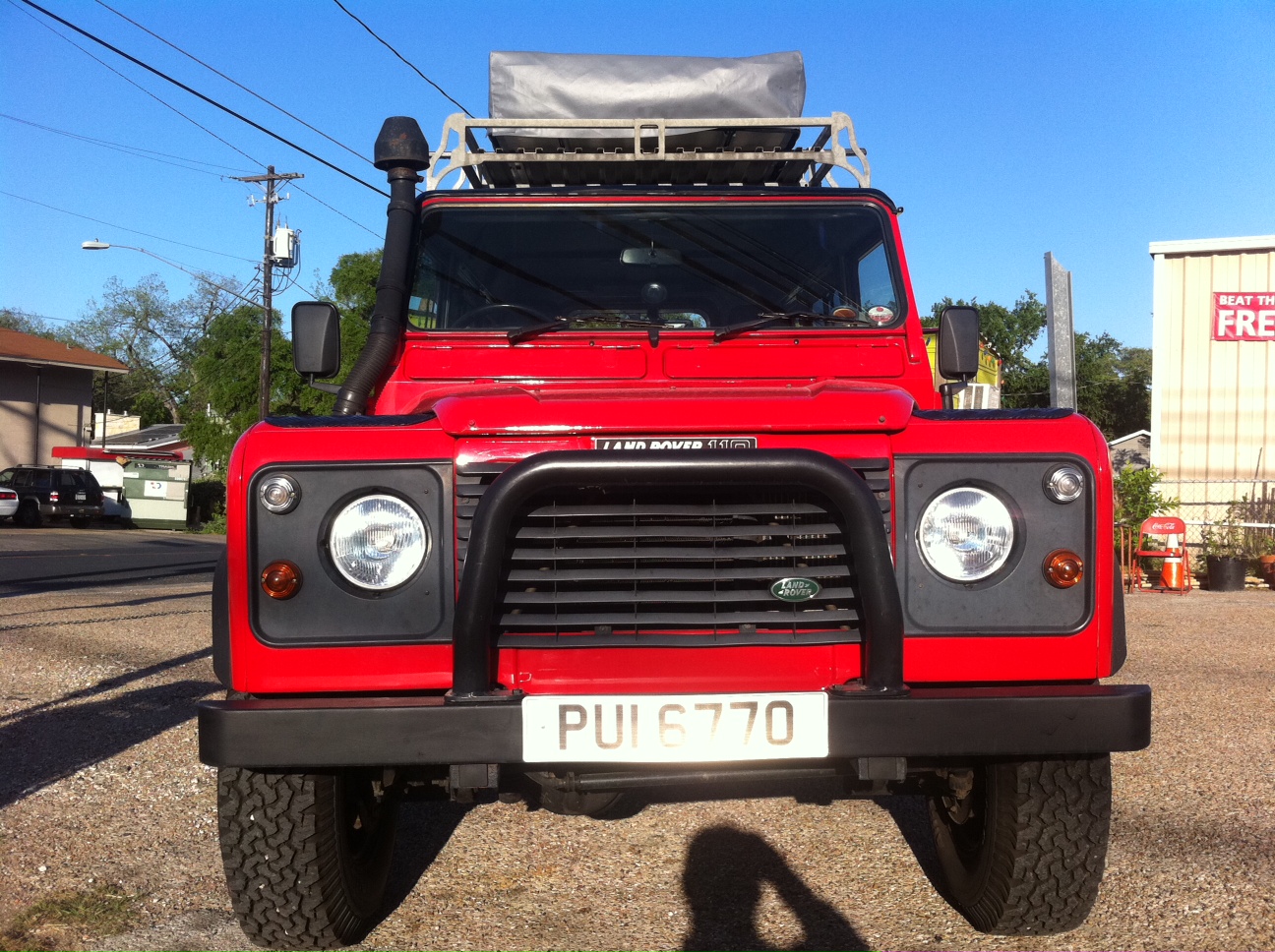 1980s Red Range Rover Defender One Ten, on S. First St at Live Oak ...