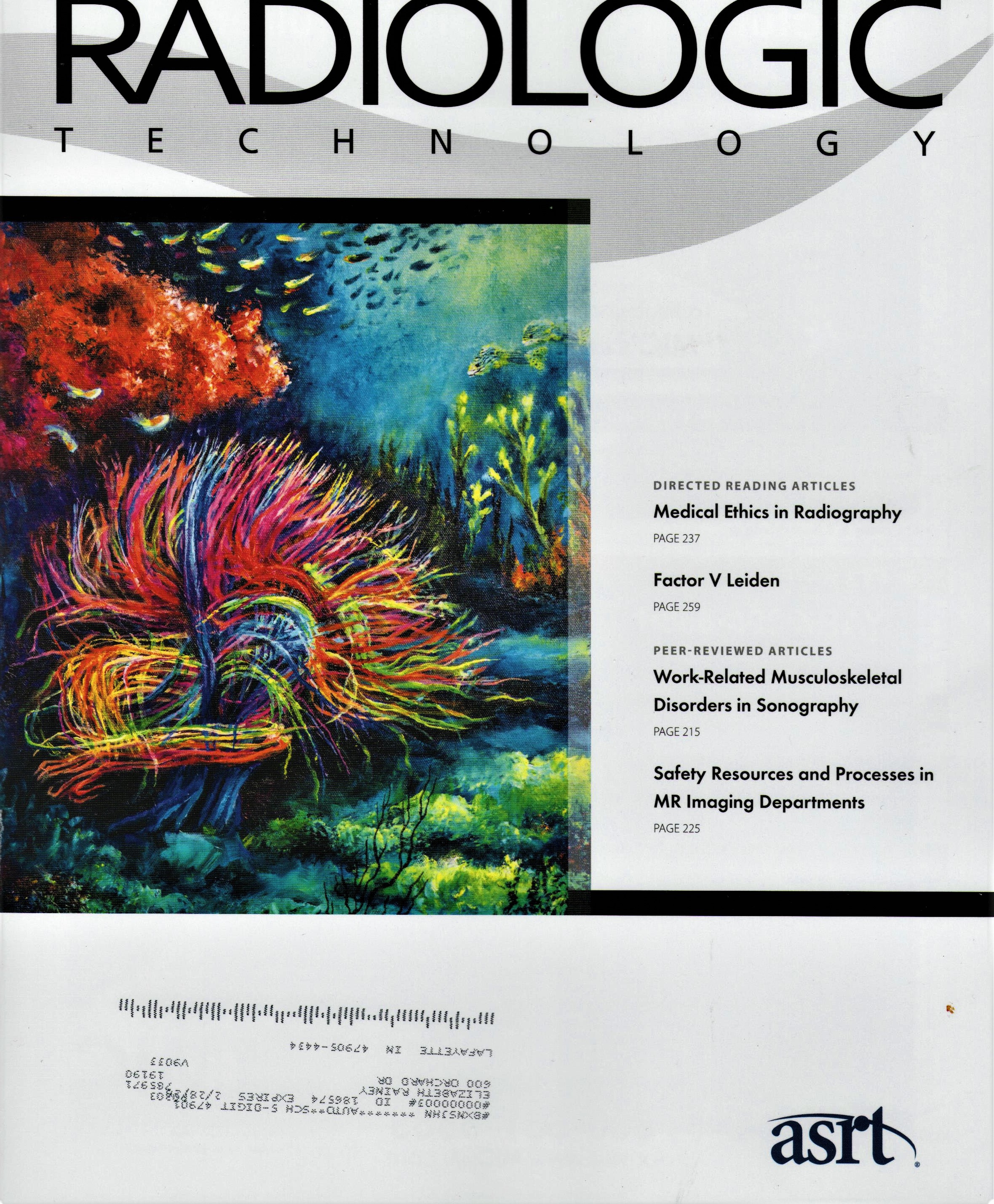 2018- 2019 ASRT Radiologic Technologist Journal Covers – Lizzy
