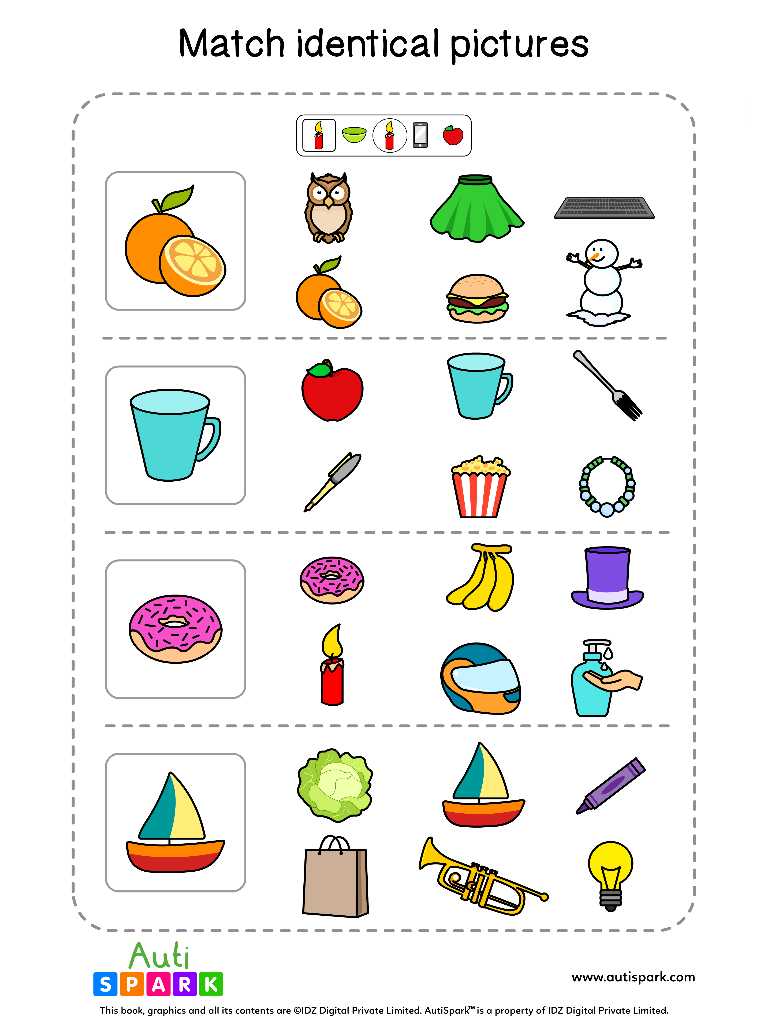 Matching Pictures Free Worksheet - Circle The Same Pictures #17 - AutiSpark