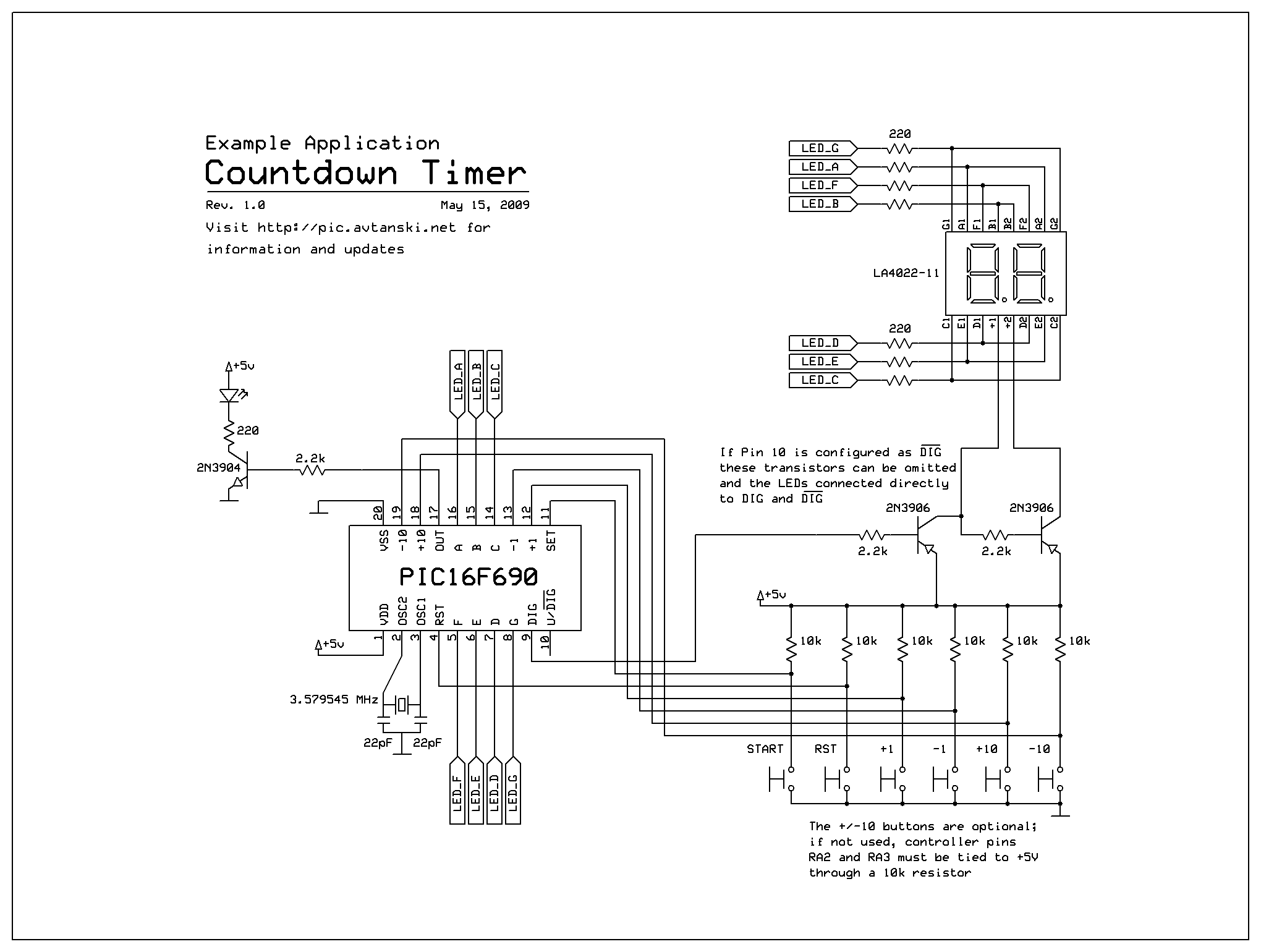 Digital Countdown Timer Schematic Diagram