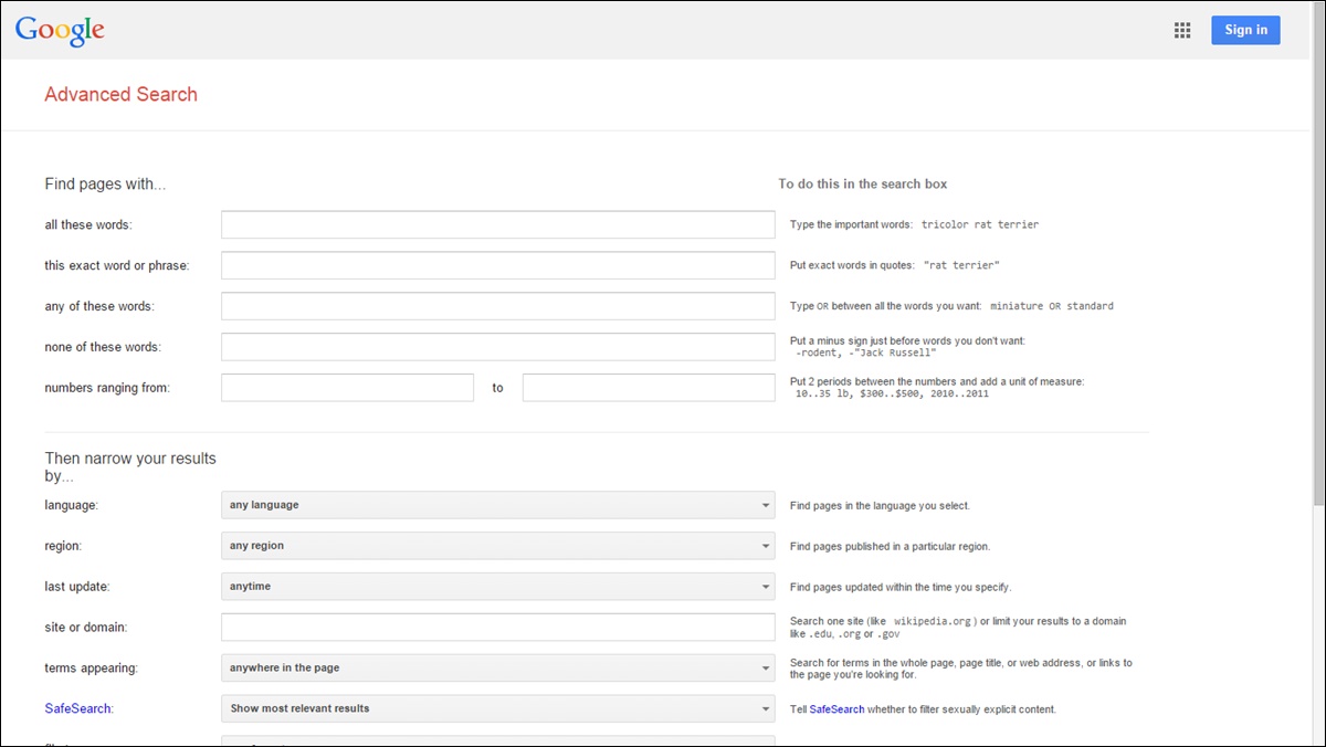 60 Google Search Tips and Tricks