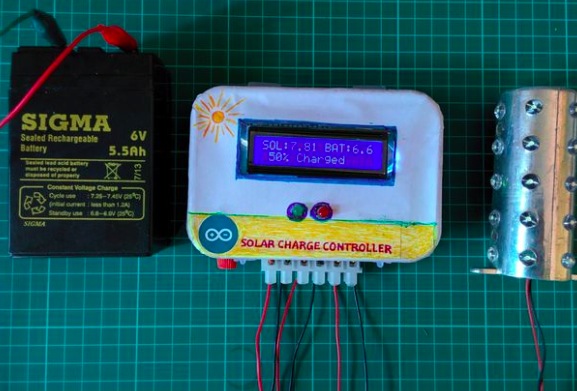 Solar Charge Controller Circuit With Arduino - Circuit Diagram