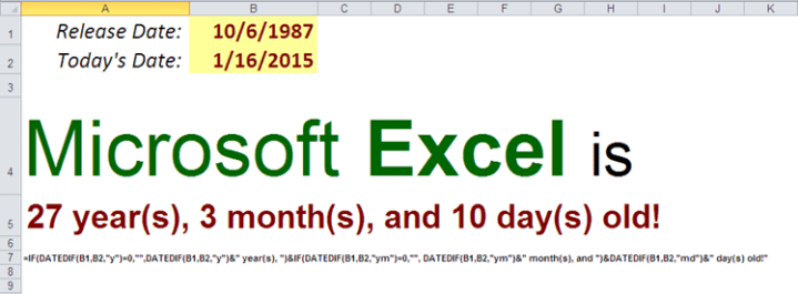 Calculate Your Age Using Excel Datedif Function Excel Strategies Llc 6607