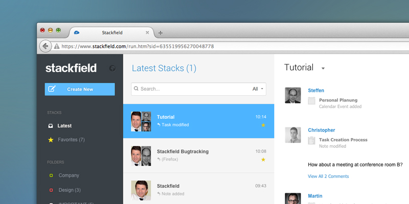 Social Software für kleine Teams und Freiberufler: Stackfield • gabble.it