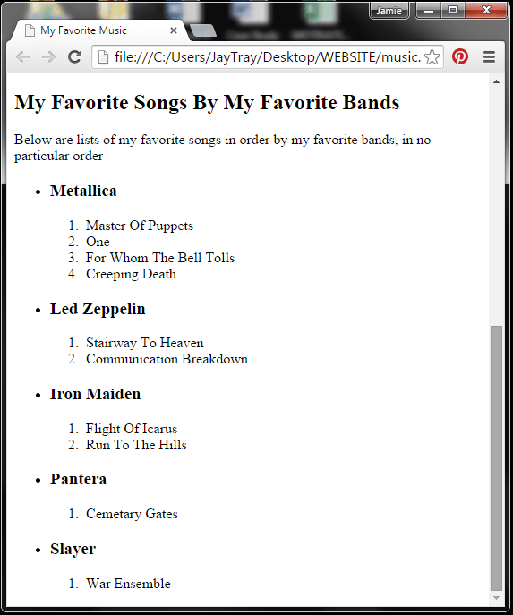 HTML Basics of Lists - The JayTray Blog