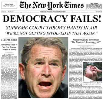 Election Day 2004 newspaper parody | Boing Boing