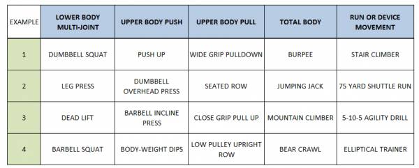 Aerobic Circuit Training Exercises - Wiring Flow Schema
