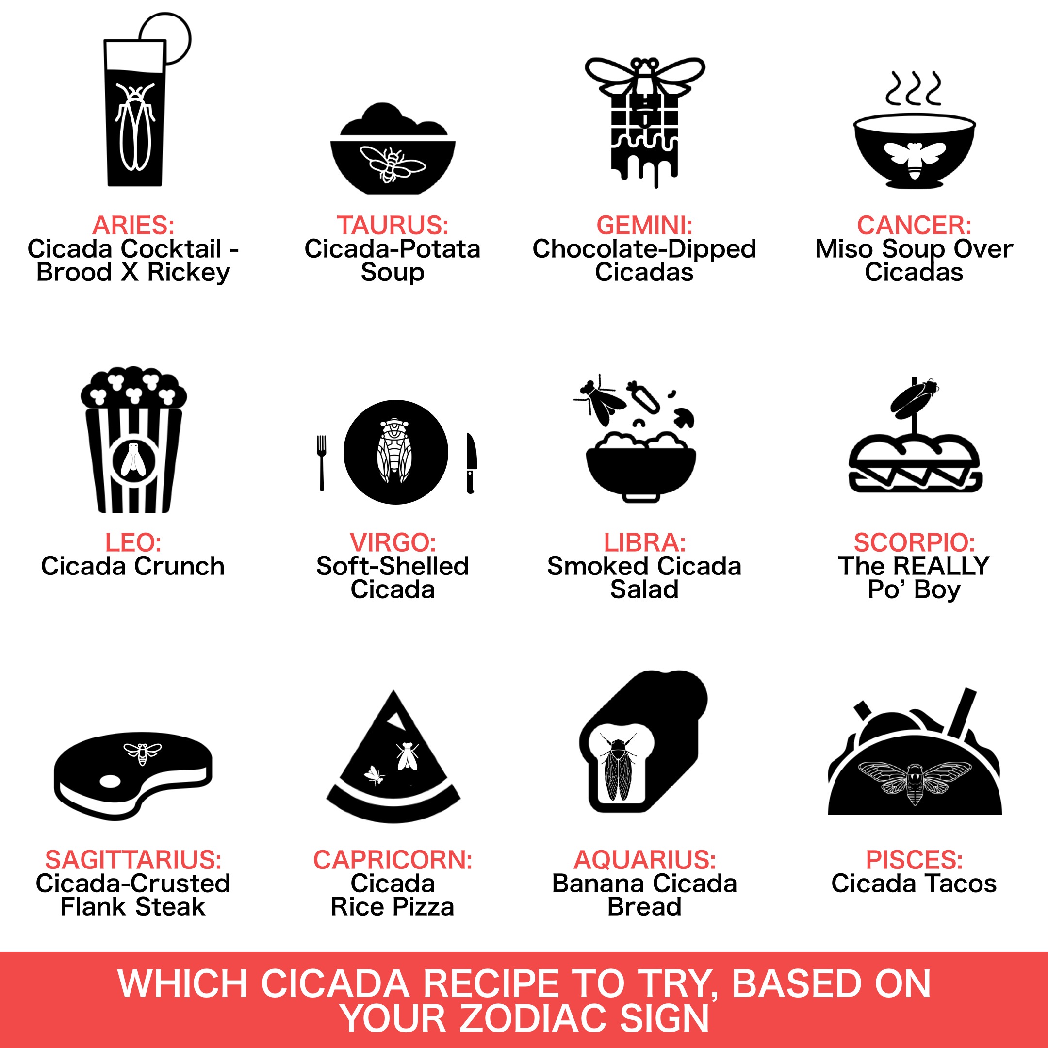 How To Cook Cicadas & Which Recipe To Try, Based On Your Zodiac Sign