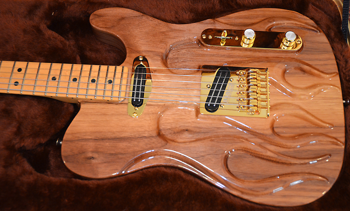 Custom Built Walnut Carved Flames Telecaster – FOR SALE | ChasingGuitars