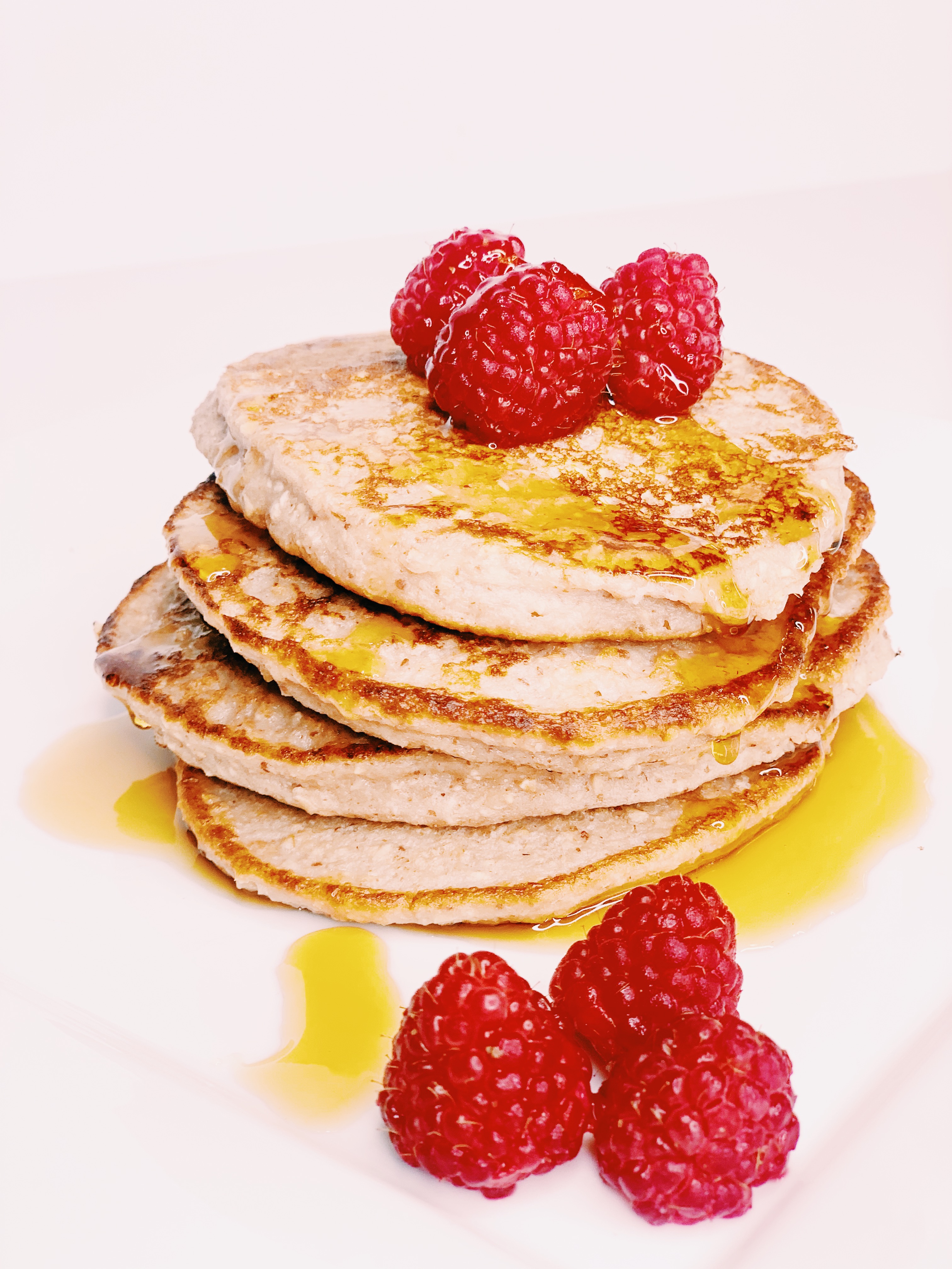 Lemon Raspberry Protein Pancakes - Chef Nat