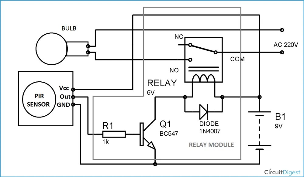 Circuit Diagram Of Pir Motion Sensor