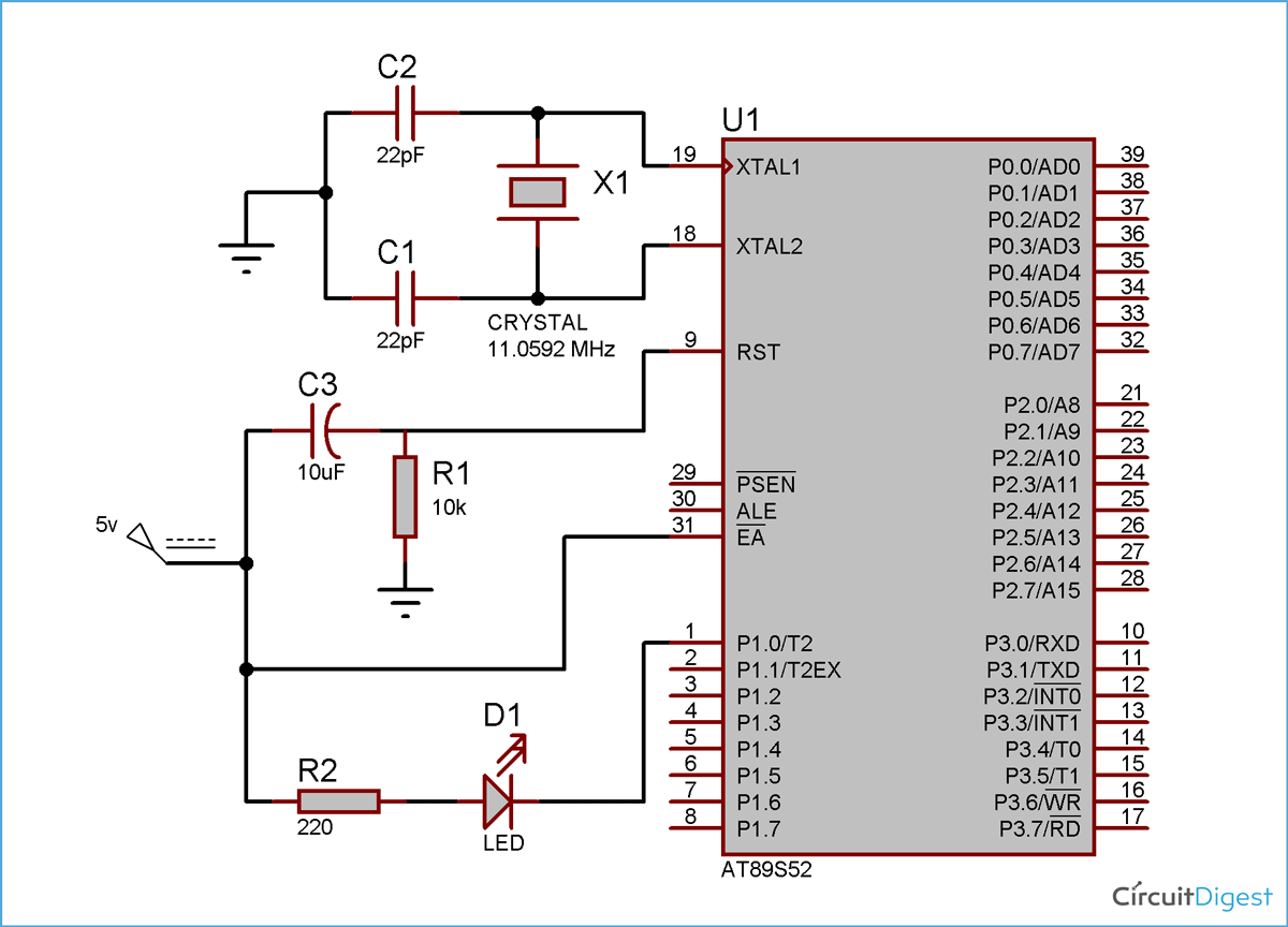 Led Interfacing With Arduino Circuit Diagram