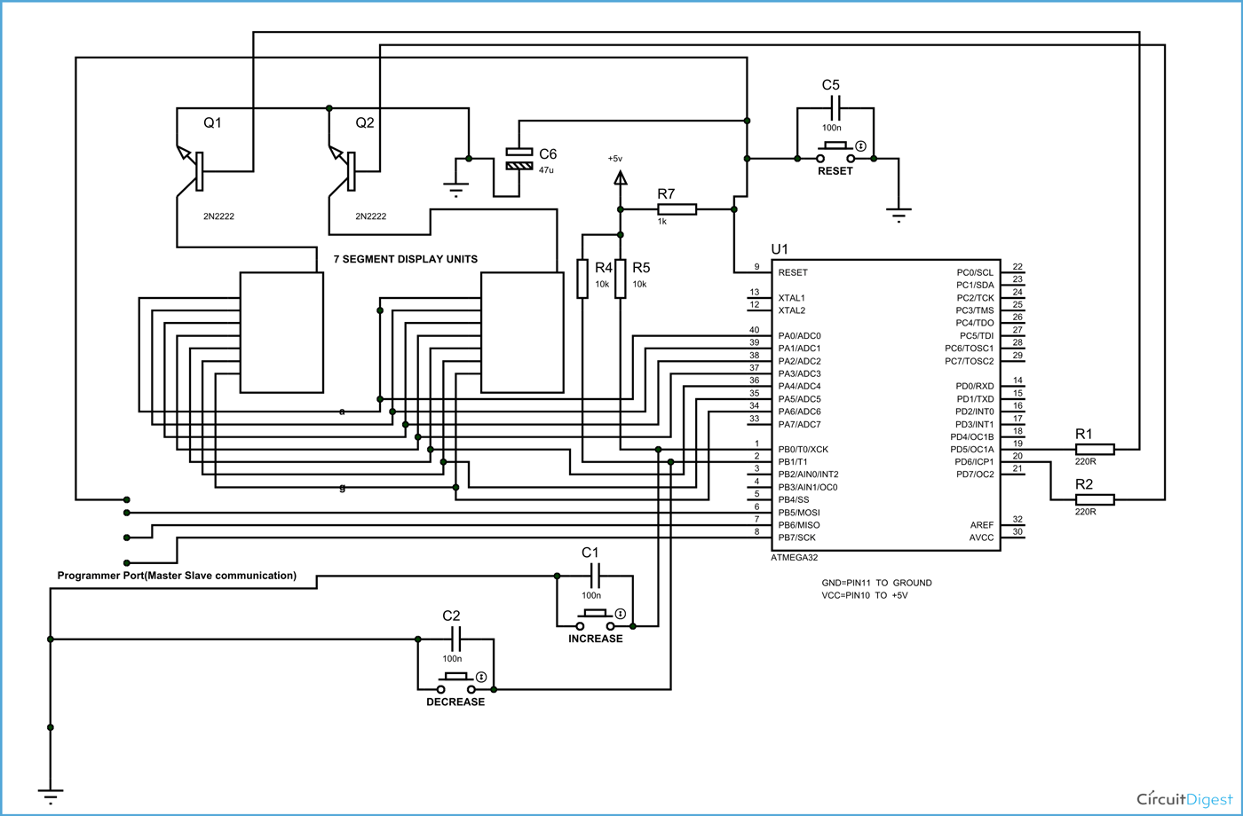 7 Segment Counter Circuit Diagram