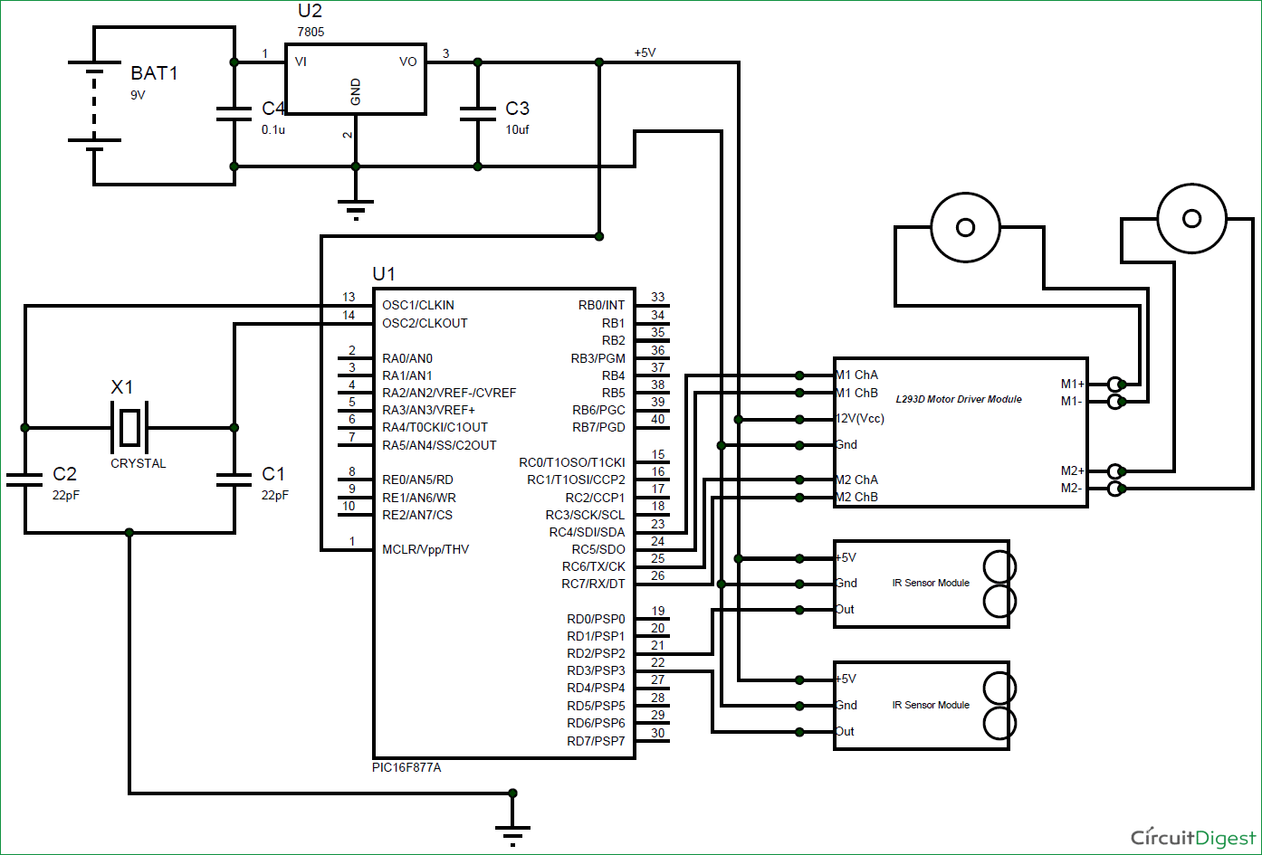 Line Follower Robot Circuit Diagram Using Atmega8 Pdf Circuit Diagram