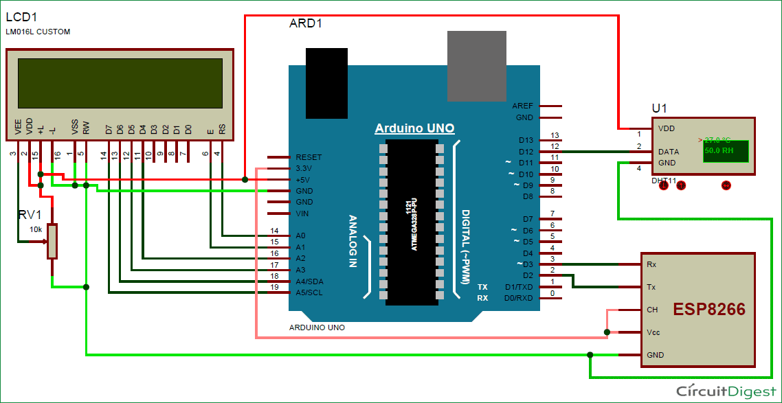 Circuit Diagram Of Temperature And Humidity Sensor