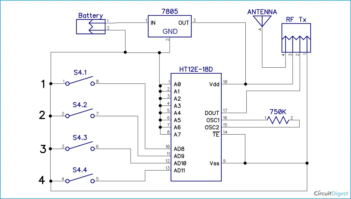 Transmitter And Receiver Circuit Diagram For Quadcopter