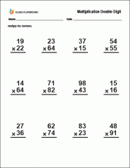 Printable Multiplication Single Double Digit Worksheet Double Digit 