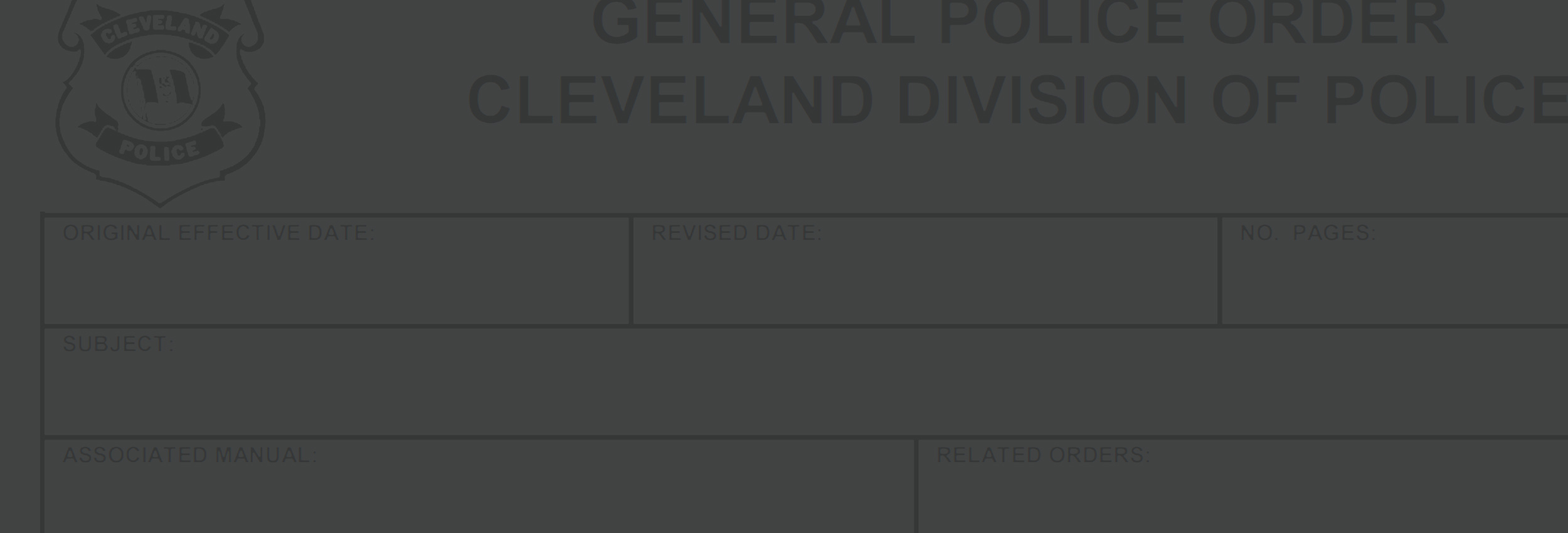 General Police Orders - Cleveland Community Police Commission