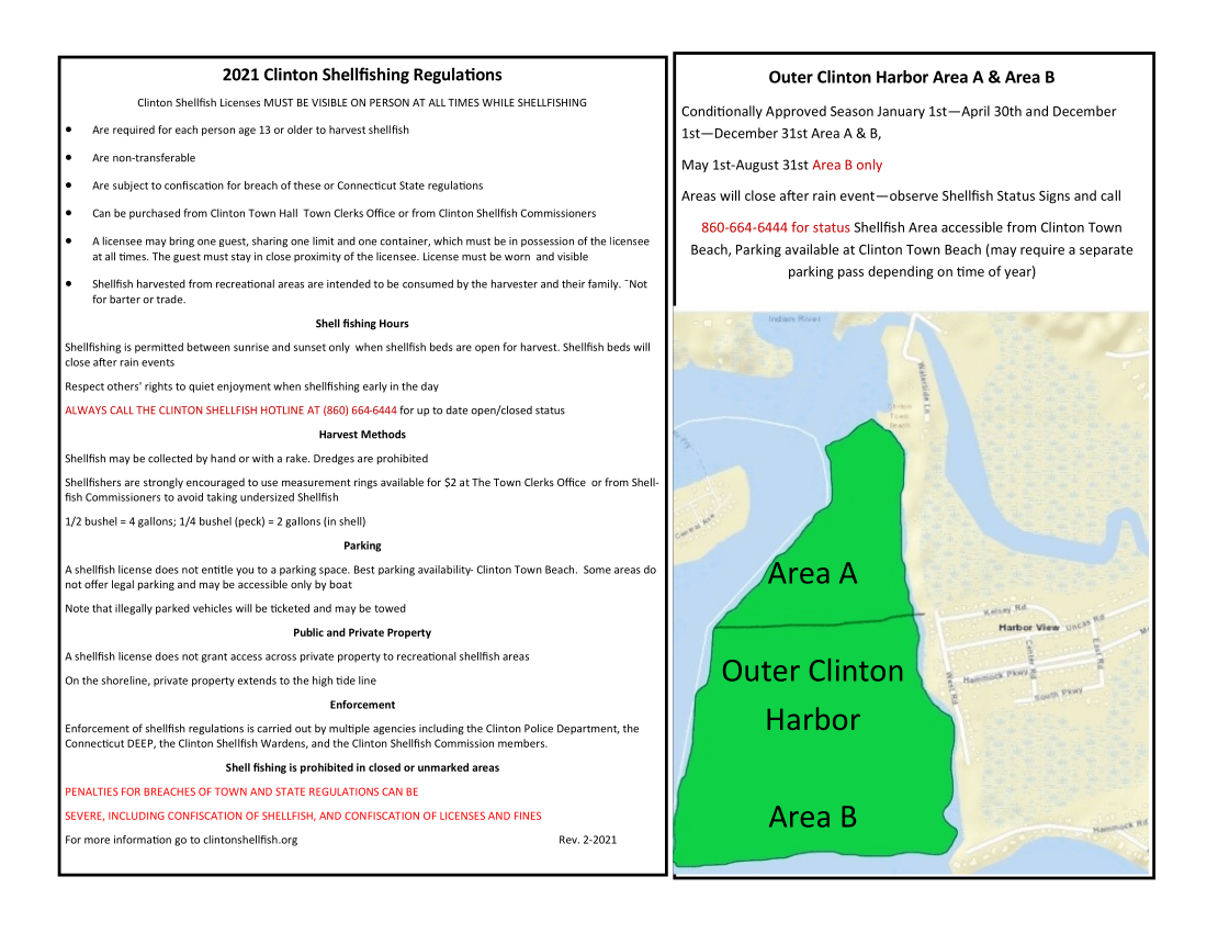 Recreational Shellfishing Map & Information – Clinton Shellfish Commission