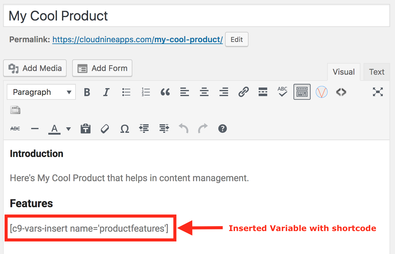 C9 Variables - Cloud Nine Apps