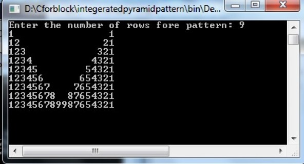 C Program To Integrated Triangle Patterns Using For Loop Codeforcoding