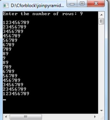 C++ Program to display integrated pyramid number pattern using while ...