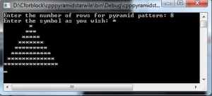 Pyramid star pattern program in C++ - using loops - Code for Java c