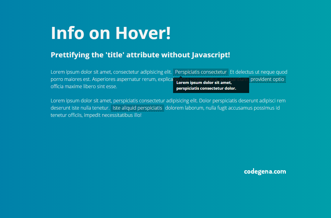 Show Beautiful Tooltip On Hover With Html And Css Only Codegena 3783