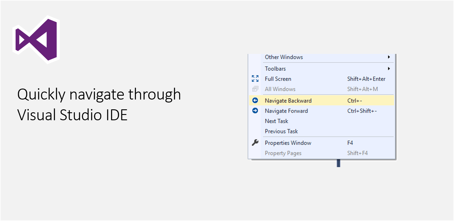 Quickly navigate through Visual Studio IDE - Daily .NET Tips
