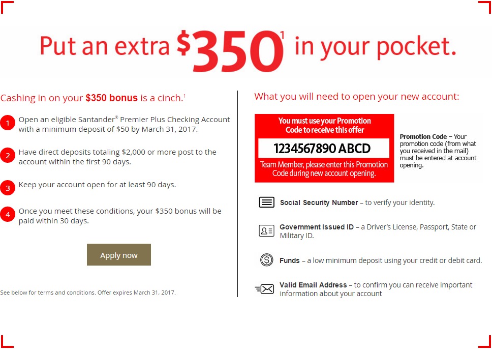 $225/$350 Santander Bank Checking Bonus (Targeted) - Danny the Deal Guru