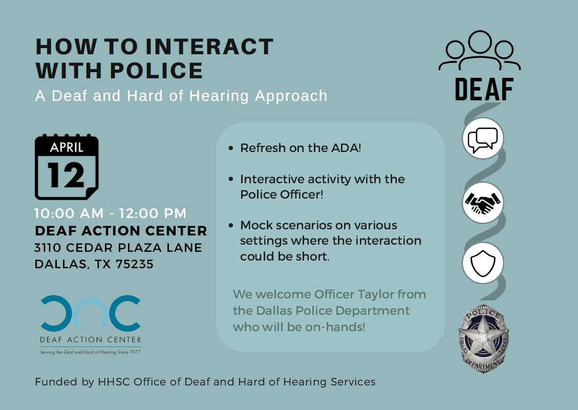 How to Interact with Police 4/12/18 – DFW – Deaf Network of Texas