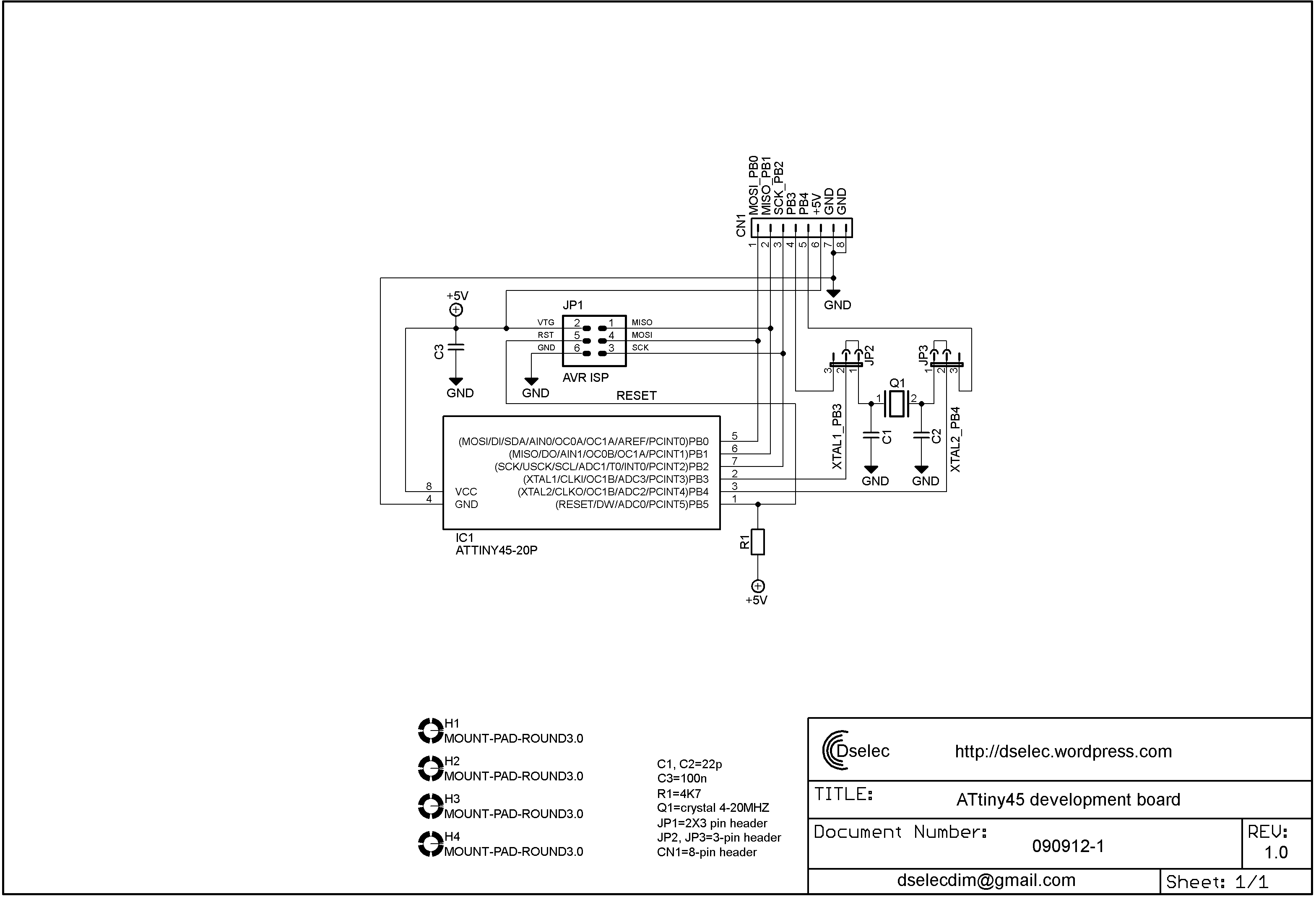 ATtiny45 development board – AVR Projects By Dim