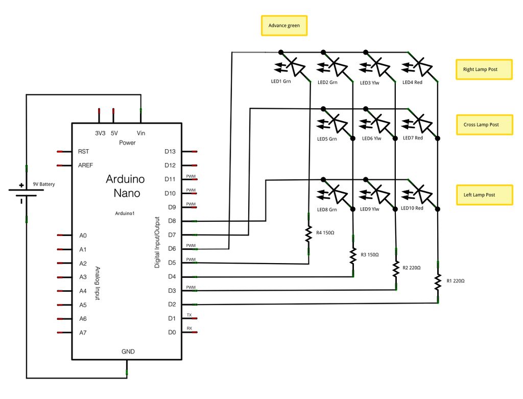 Led Traffic Light Schematic Diagram