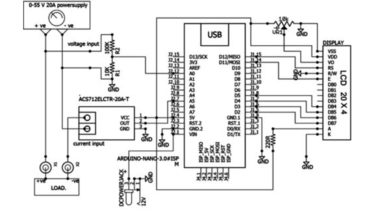 Digital Wattmeter Circuit Diagram